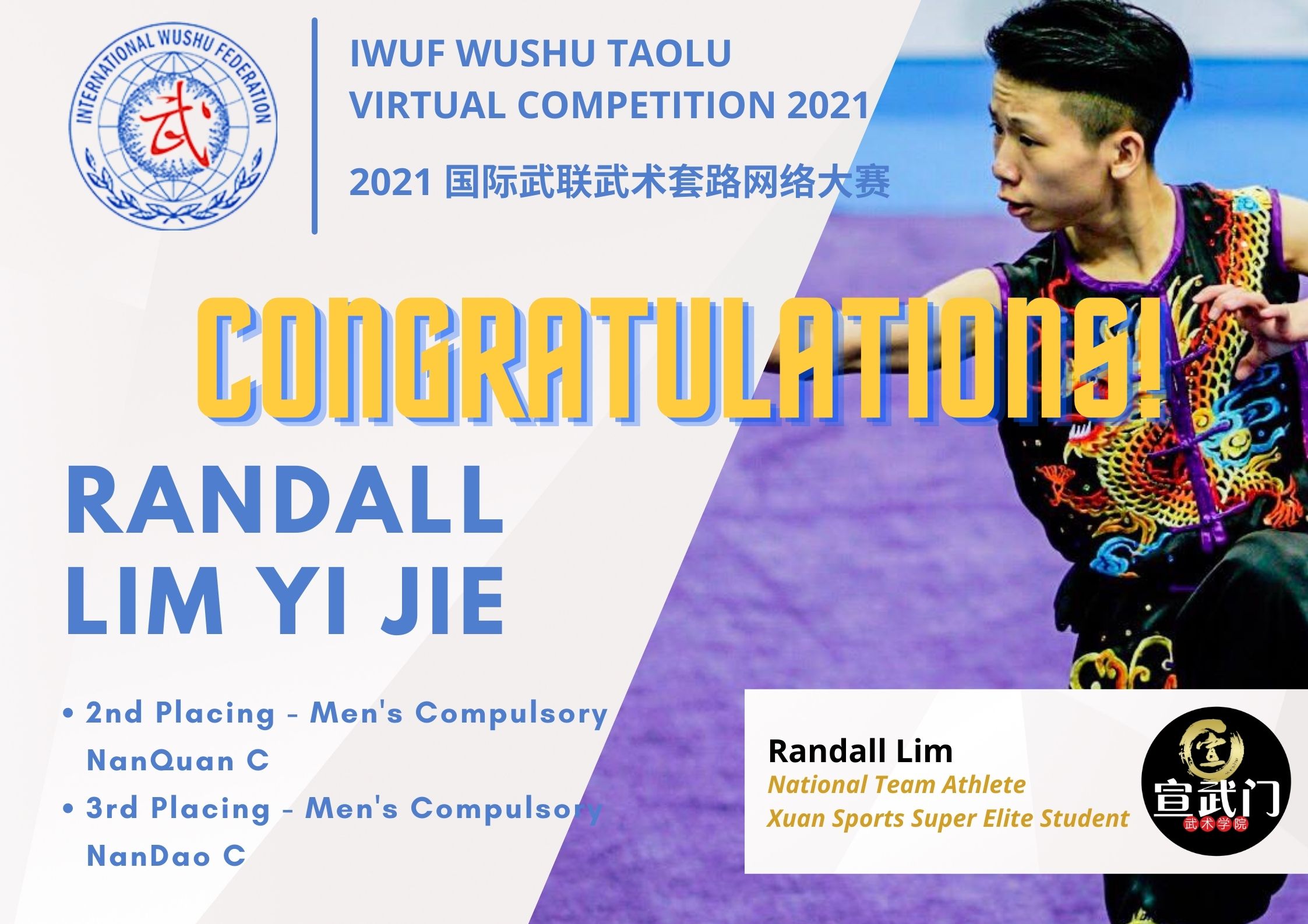 Congratulations to Our Super Elite Athlete Randall Lim Yi Jie | Xuan Sports